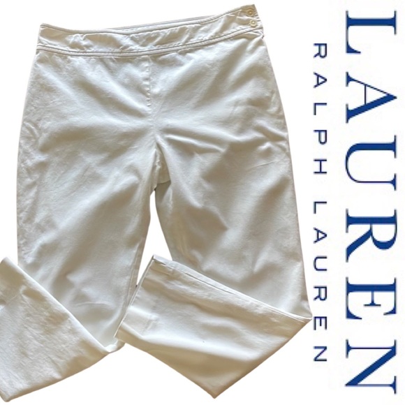 Lauren Ralph Lauren | Pants & Jumpsuits | Lauren Ralph Lauren White Stretch Crops Size | Poshmark